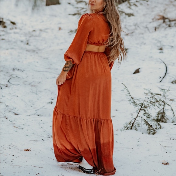 Dresses | Burnt Orange Maxi | Poshmark